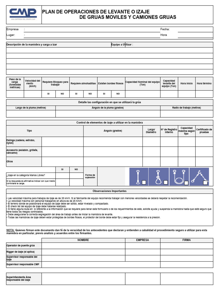 Formatos Plan de Izaje Rev. 10-04-2021 | PDF