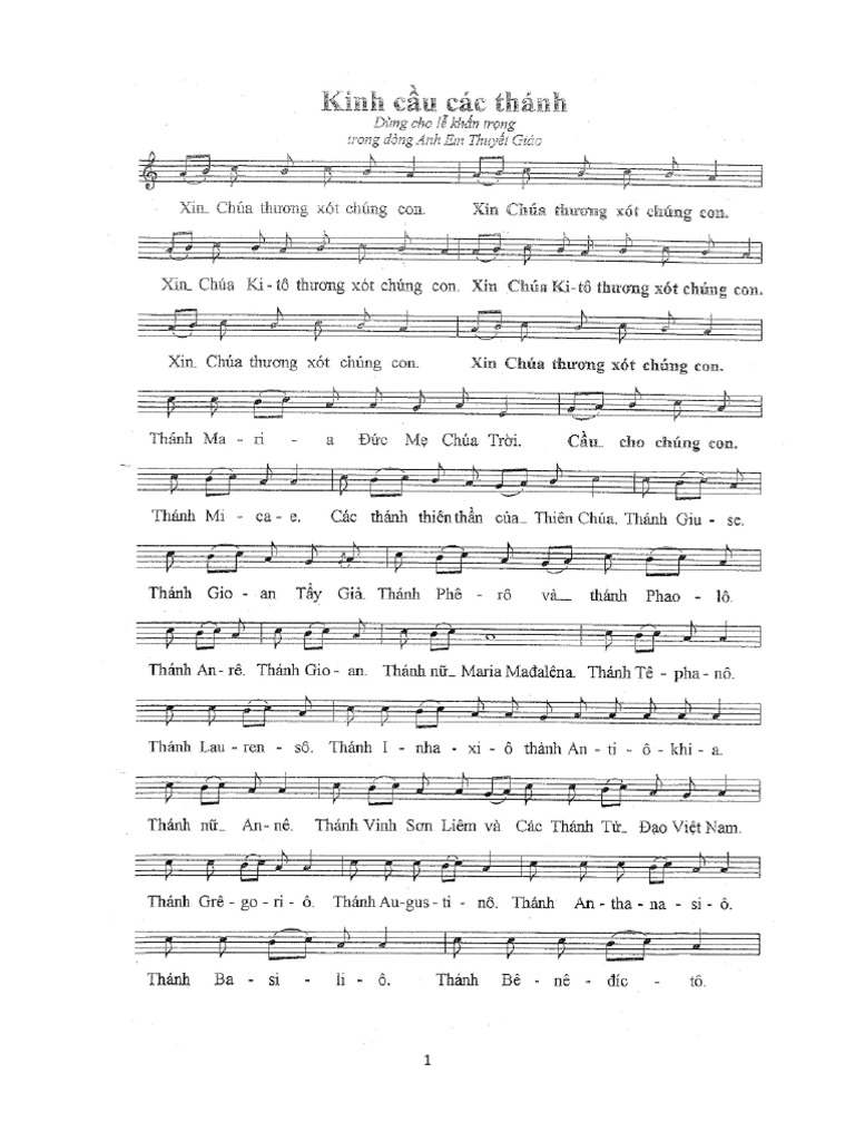 Kinh Cầu Các Thánh Full | PDF