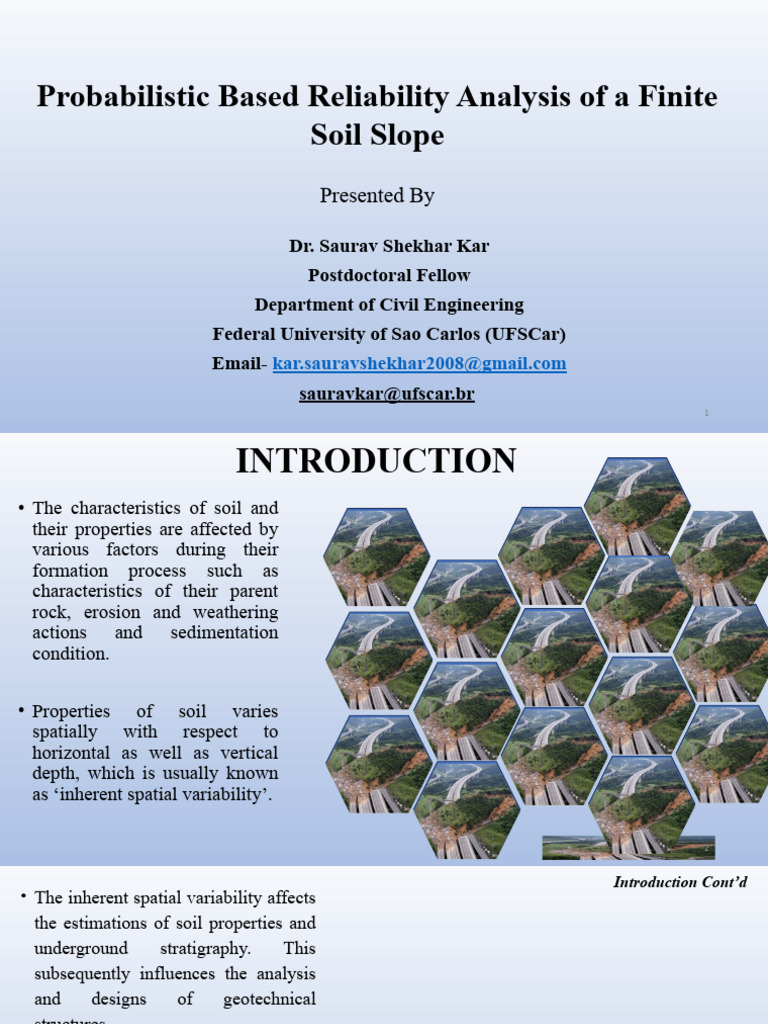 Probabilistic Based Reliability Analysis of A Finite Soil Slope | PDF