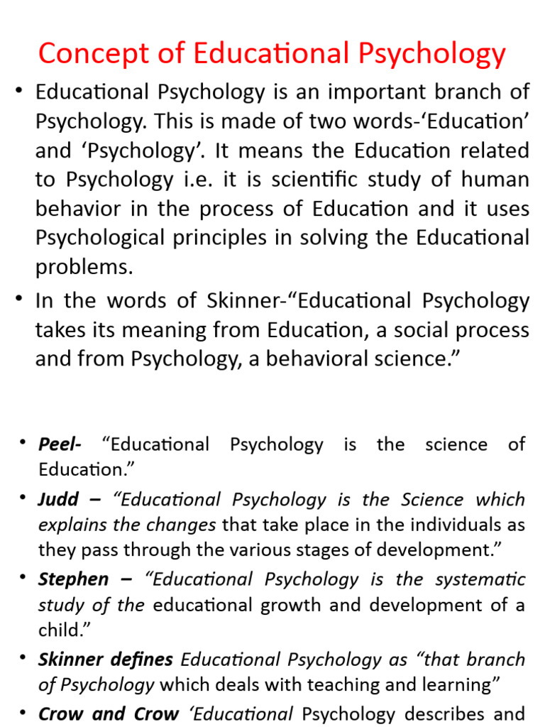 1.educational Psychology | PDF | Educational Psychology | Psychology