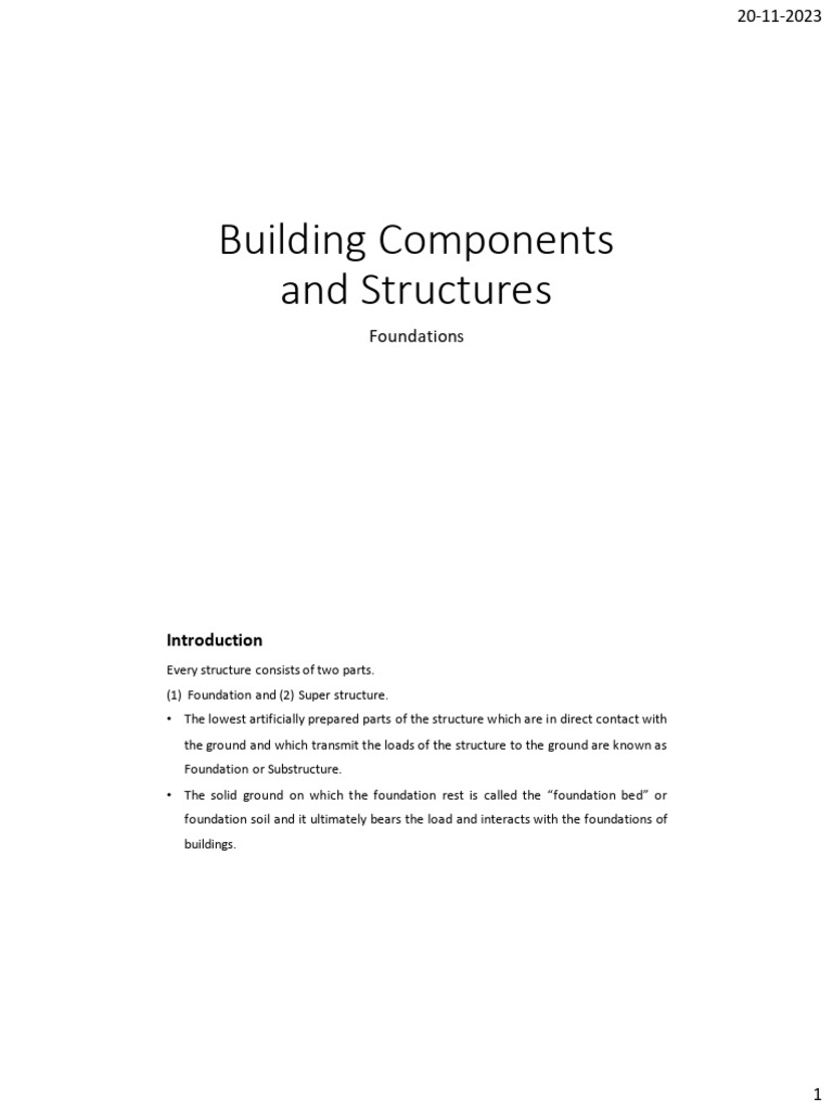 Building Components and Structures | PDF | Deep Foundation | Foundation ...