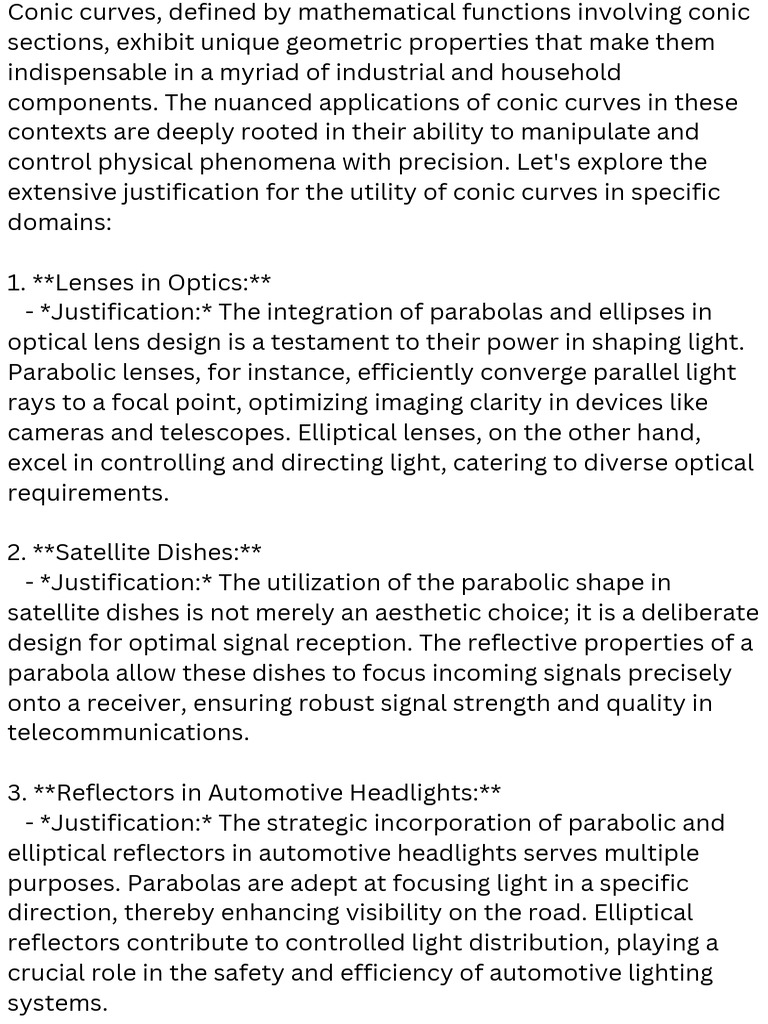 Conic Curves in Industrial Design | PDF | Optics | Ellipse