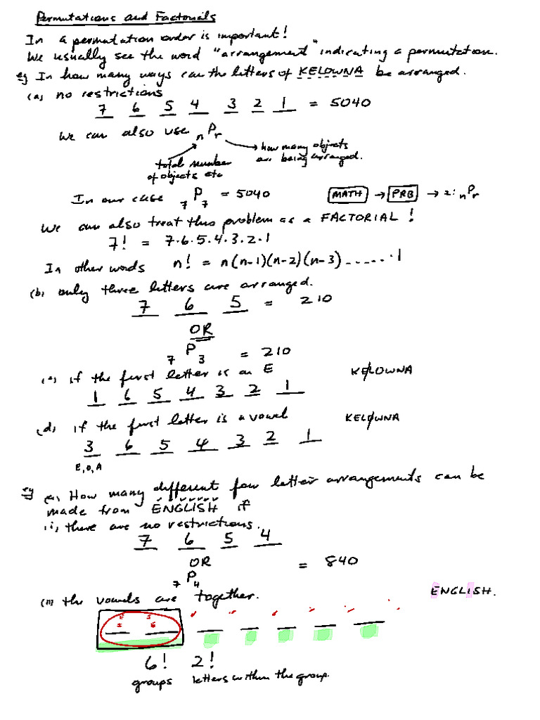 Perms and Combs 1 W20 | PDF