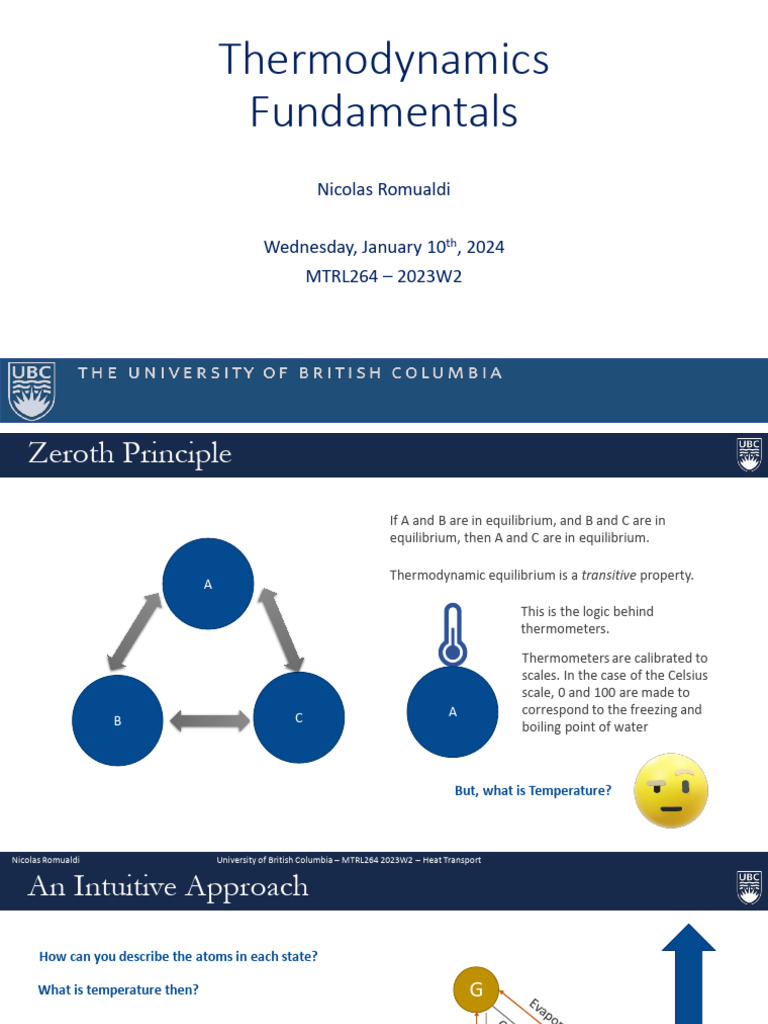 1.1 Basic Thermodynamics | PDF | Temperature | Heat