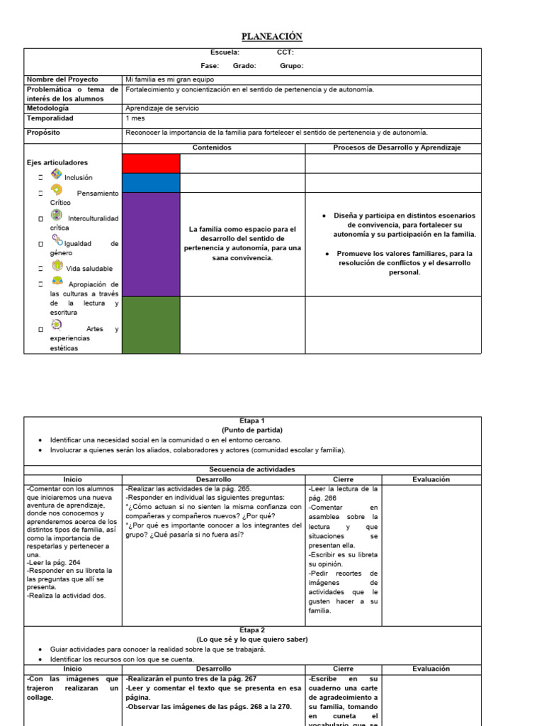 Proyecto - Mi Familia | PDF | Aprendizaje | Inclusión (Educación)