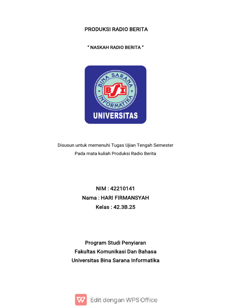 Tugas Naskah Radio | PDF