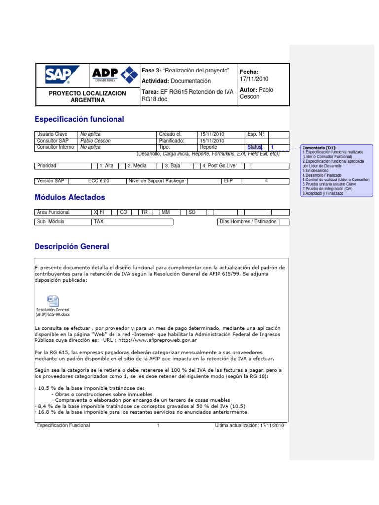 Ef RG615 Iva RG18 - Sap | PDF | Negocios