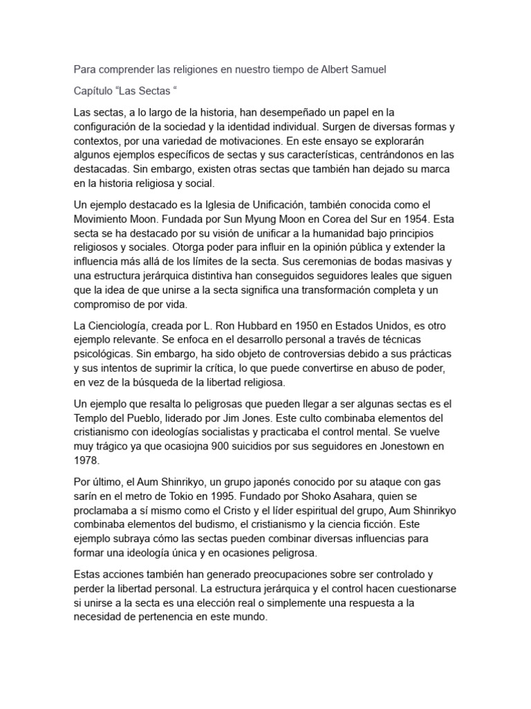 10 Características de las Sectas | PDF | Secta | Aum Shinrikyo