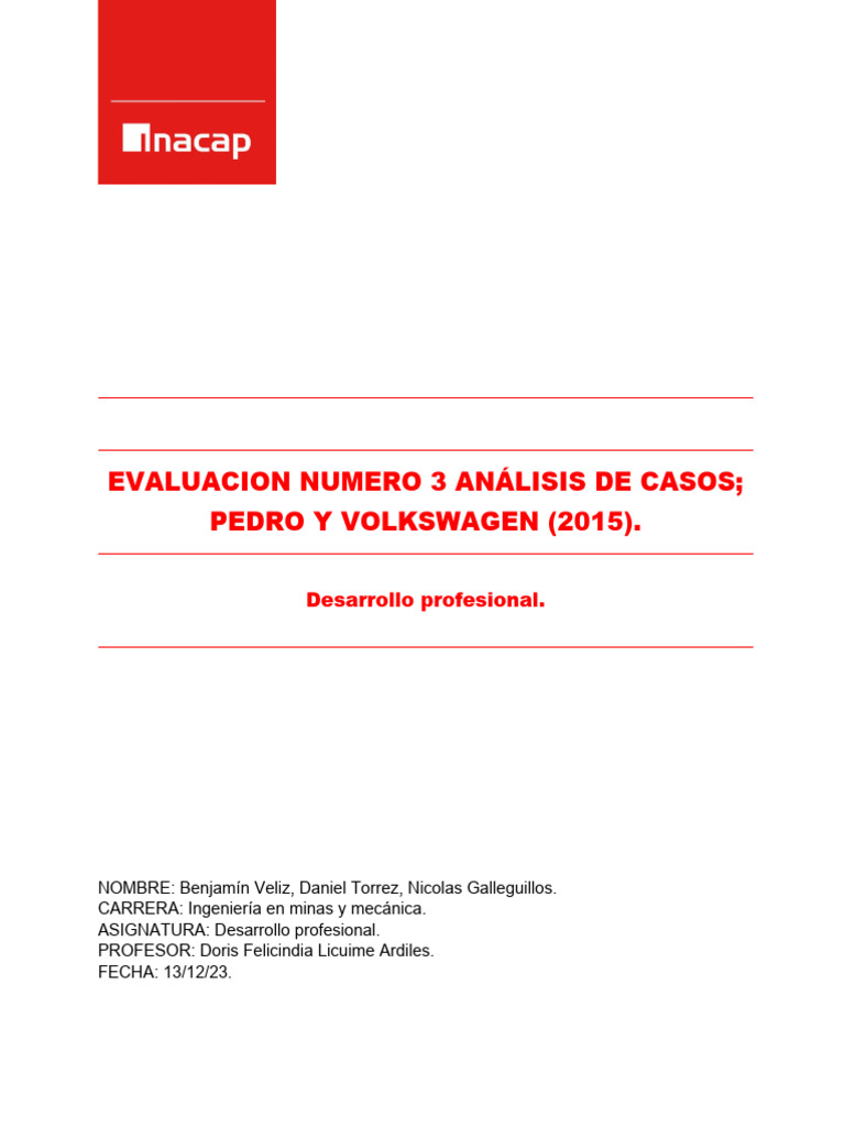 Evaluación N°3 Desarrollo de Caso en RSC | PDF | Responsabilidad social corporativa ...