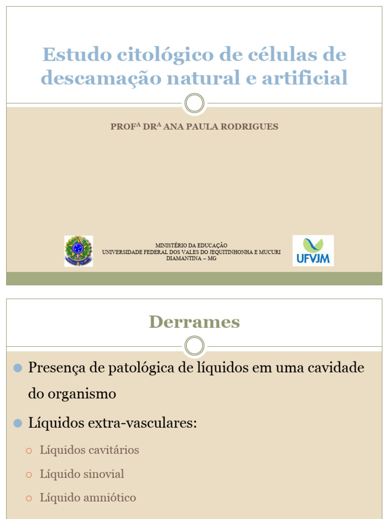 Aula 7 - Estudo Citológico de Células de Descamação Natural e 2 | PDF ...