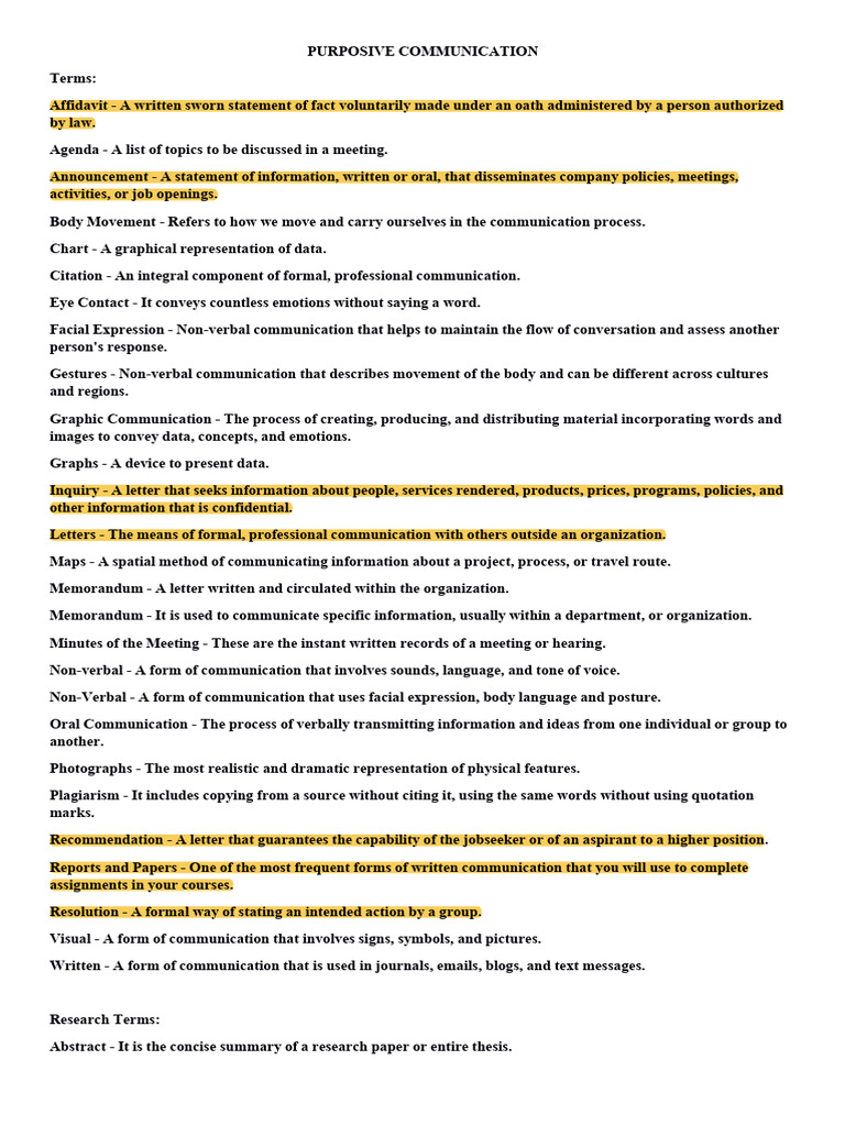 Purposive Communication | Download Free PDF | Communication | Nonverbal Communication