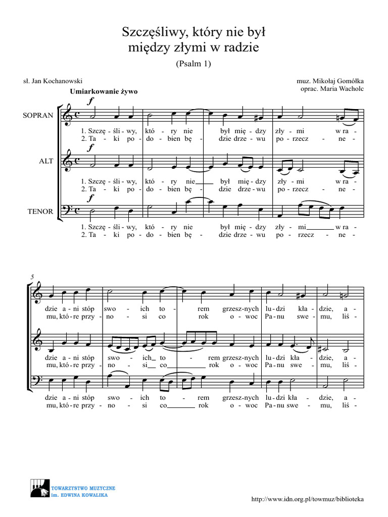 0657 Gomolka Szczesliwy Ktory Nie Byl Miedzy Zlymi W Radzie Psalm 1 | PDF 0657 Gomolka Szczesliwy Ktory Nie Byl Miedzy Zlymi W Radzie Psalm 1 | PDF