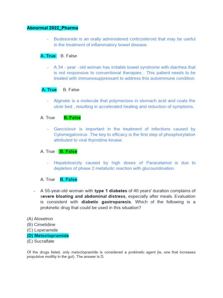 PHarma Gi | PDF | Gastroesophageal Reflux Disease | Irritable Bowel Syndrome