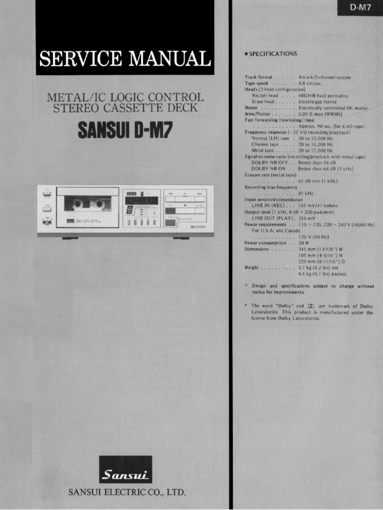 Sansui d-m7 dm7 SM | PDF