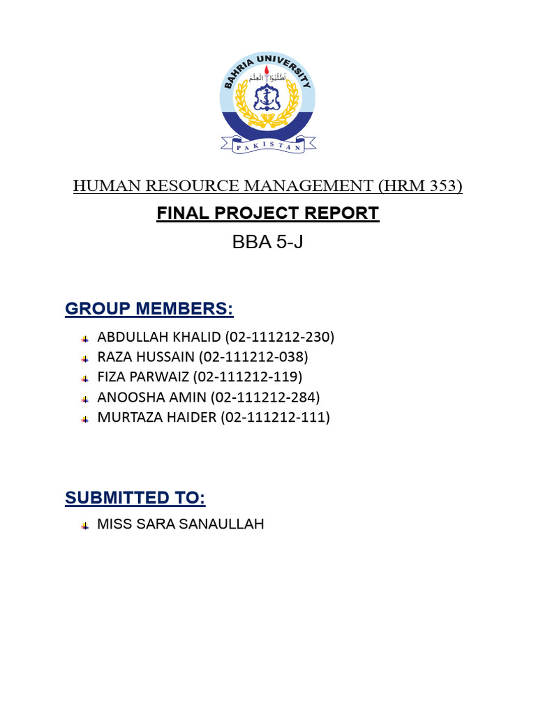HRM Final Project Report | PDF