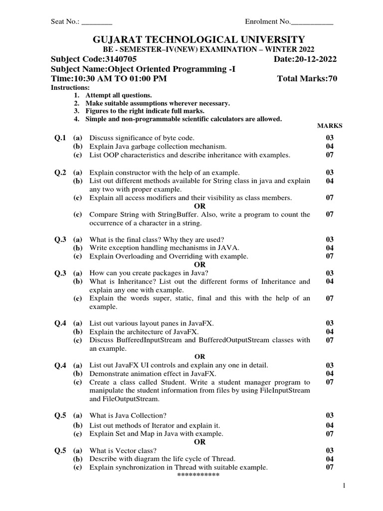 Be Winter 2022 | PDF | Java (Programming Language) | Method (Computer Programming)