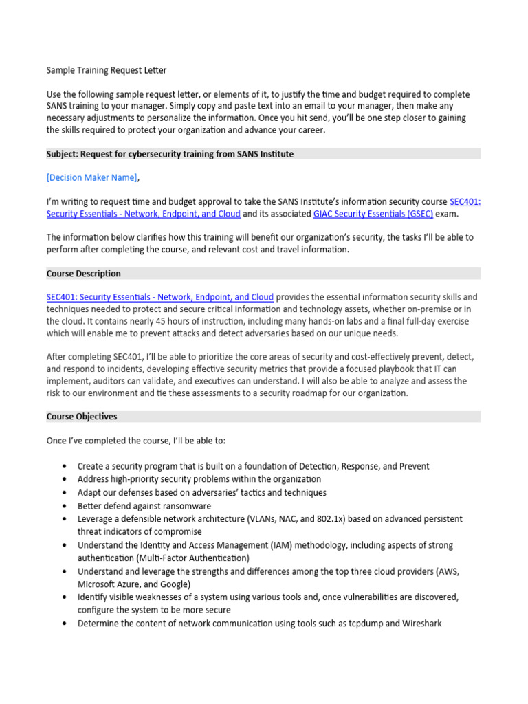 Justify Your Training SEC401 | PDF | Computer Security | Security