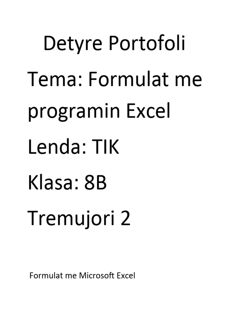 Formulat Ne Excel | PDF