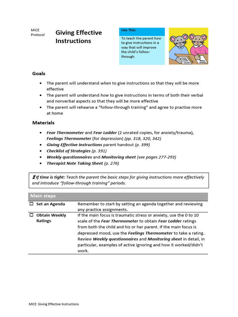 Mice Giving Effective Instructions 0 | PDF | Psychological Trauma | Fear