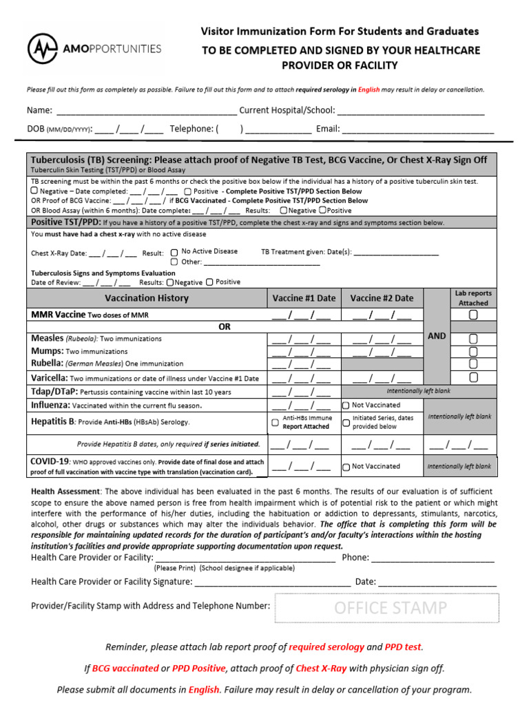 AMOpportunities Certificate of Immunization | PDF | Vaccines | Tuberculosis