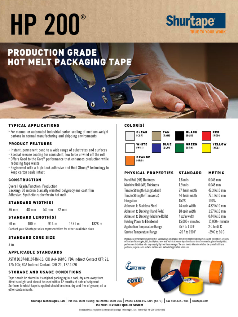 HP200 Technical Data Sheet | PDF | Adhesive | Industrial Processes