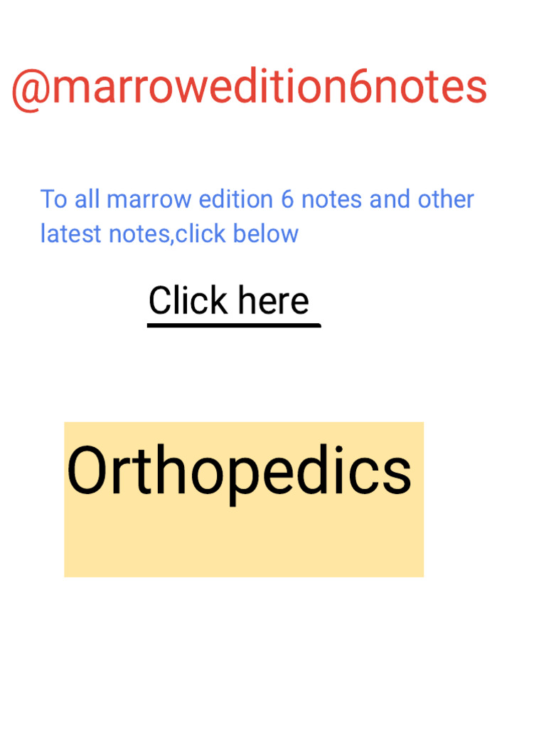 Ortho E6 Marrow | PDF
