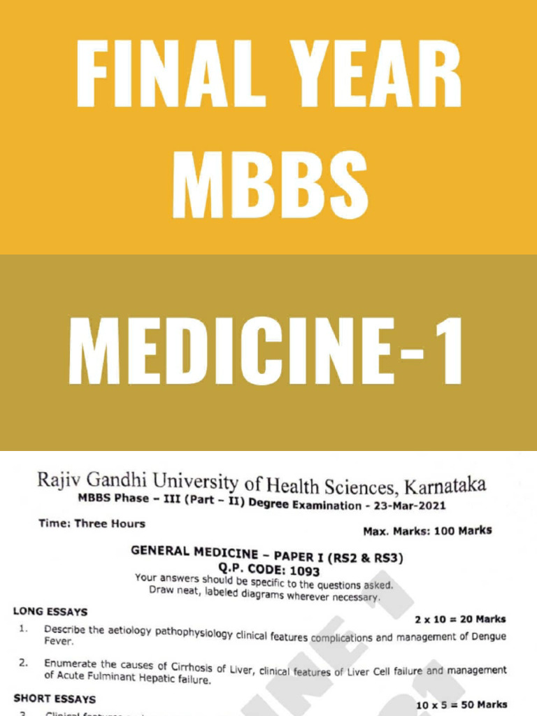 Final Year MBBS | PDF