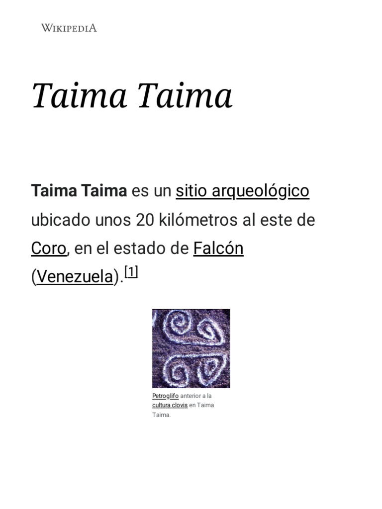 Taima Taima - Wikipedia, La Enciclopedia Libre | PDF | pleistoceno ...