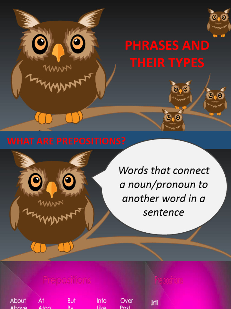 Ppt Phrases and Their Types | PDF | Adverb | Preposition And Postposition