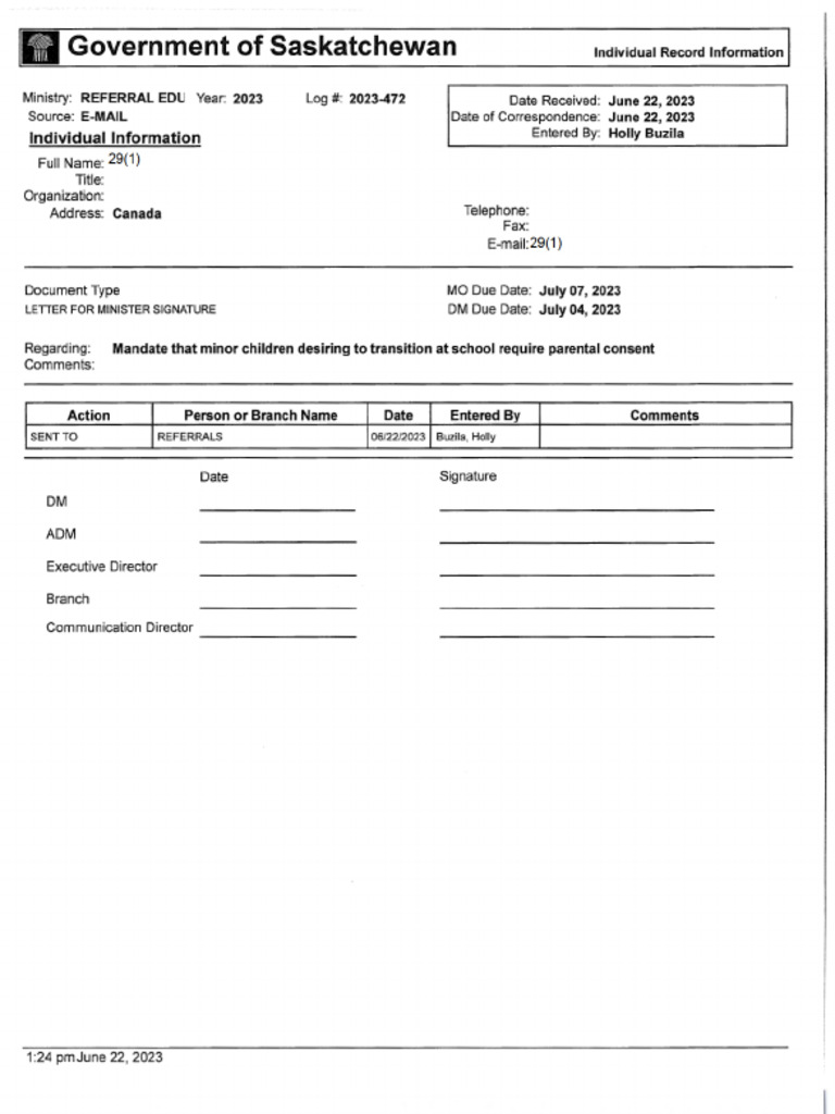 Foip Correspondence Pdf Email Spam Sex Education