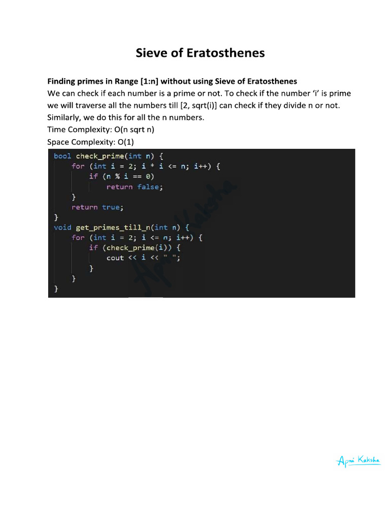 Sieve of Eratosthenes | PDF