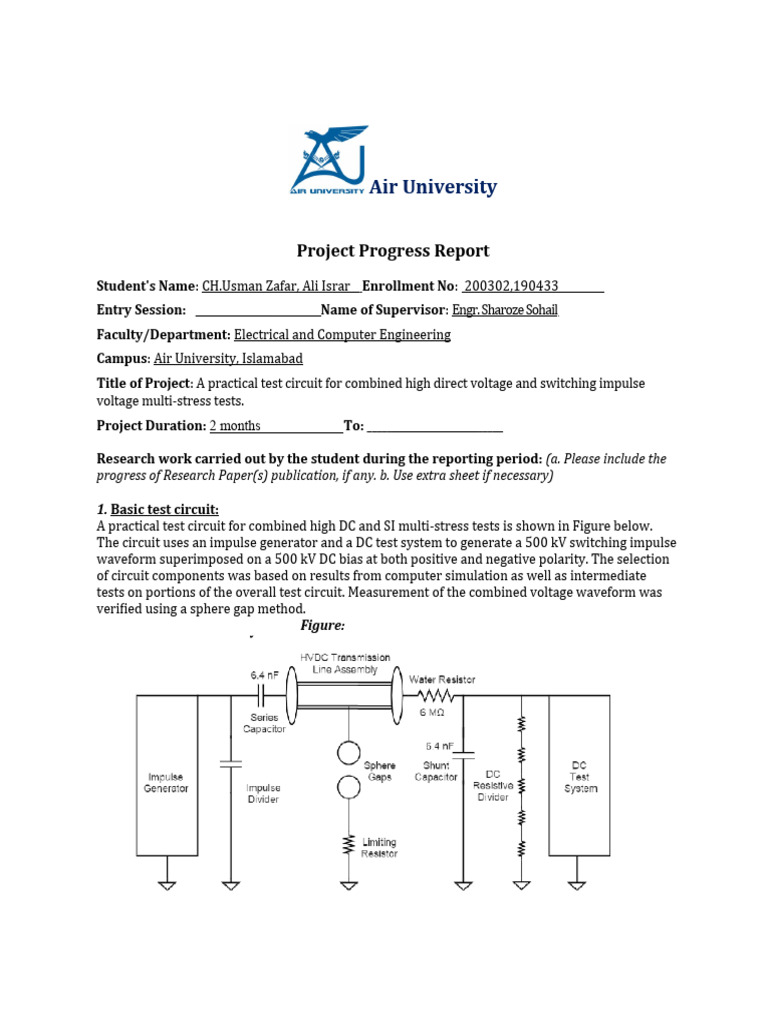 Progress Report HV Project | PDF | Direct Current | Voltage