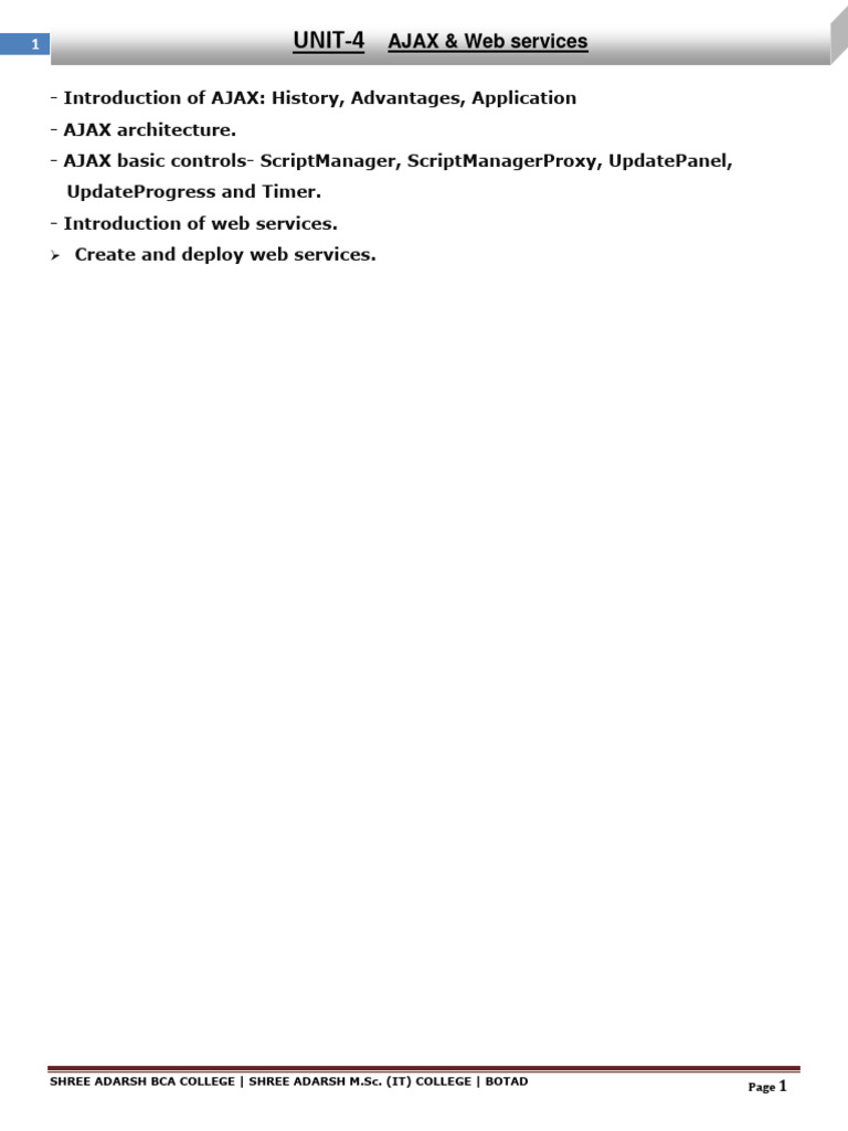 Unit 4ajax Pdf Soap Ajax Programming 
