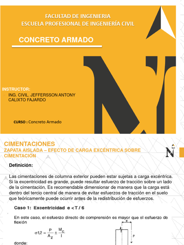 Cimentaciones: Efecto de Carga Excéntrica | PDF | Fundación (Ingeniería ...