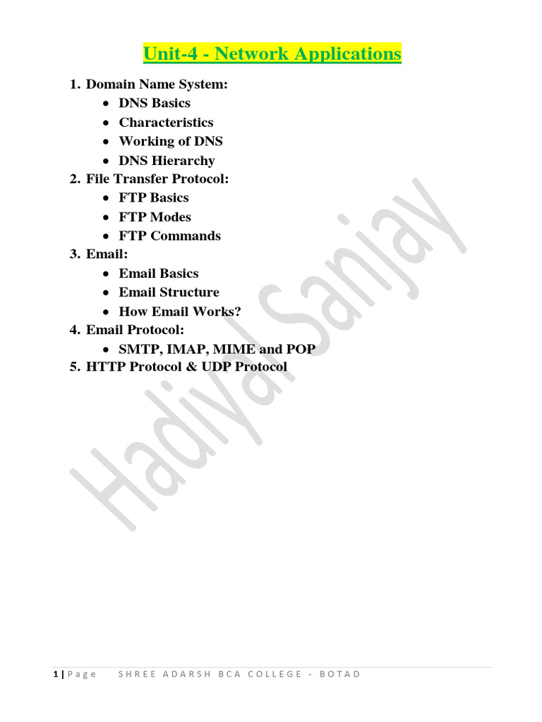 Unit -4 Network Applications | PDF