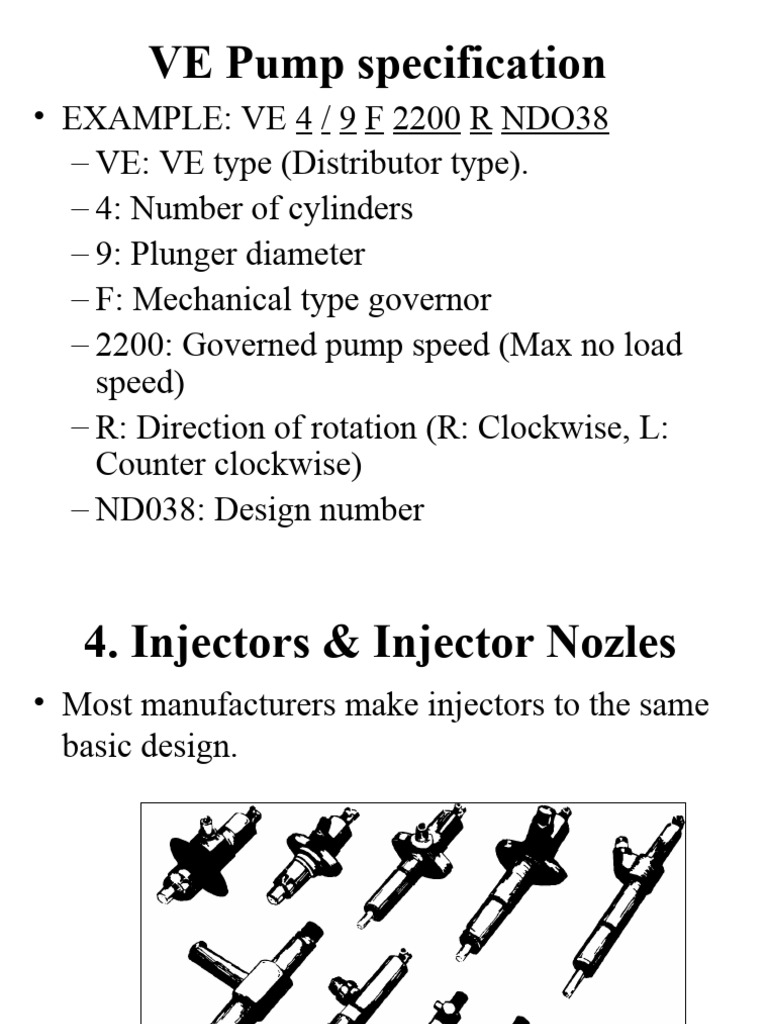 Ve Pump Spesification | PDF | Fuel Injection | Throttle