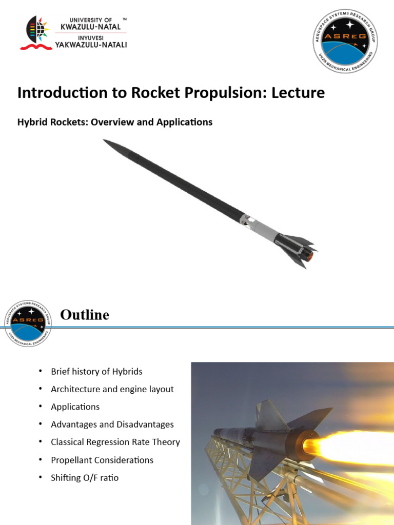 Lecture Hybrid Rockets Overview And Applications Pdf Rocket