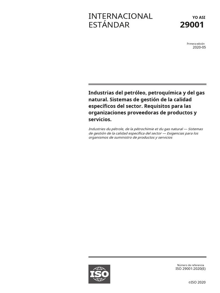 Resumen Iso 29001-Español | PDF | Gestión de la calidad | Calidad ...