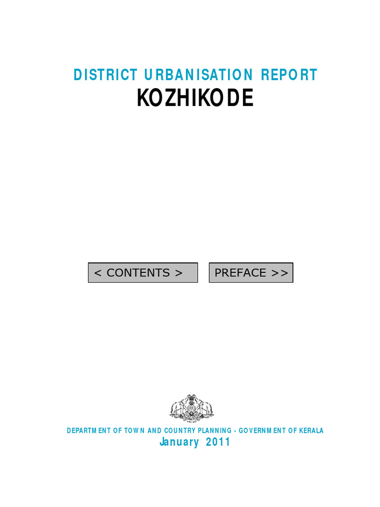 Kozhikode Urbanisation Plan 2011 | PDF | Kerala | Urbanization