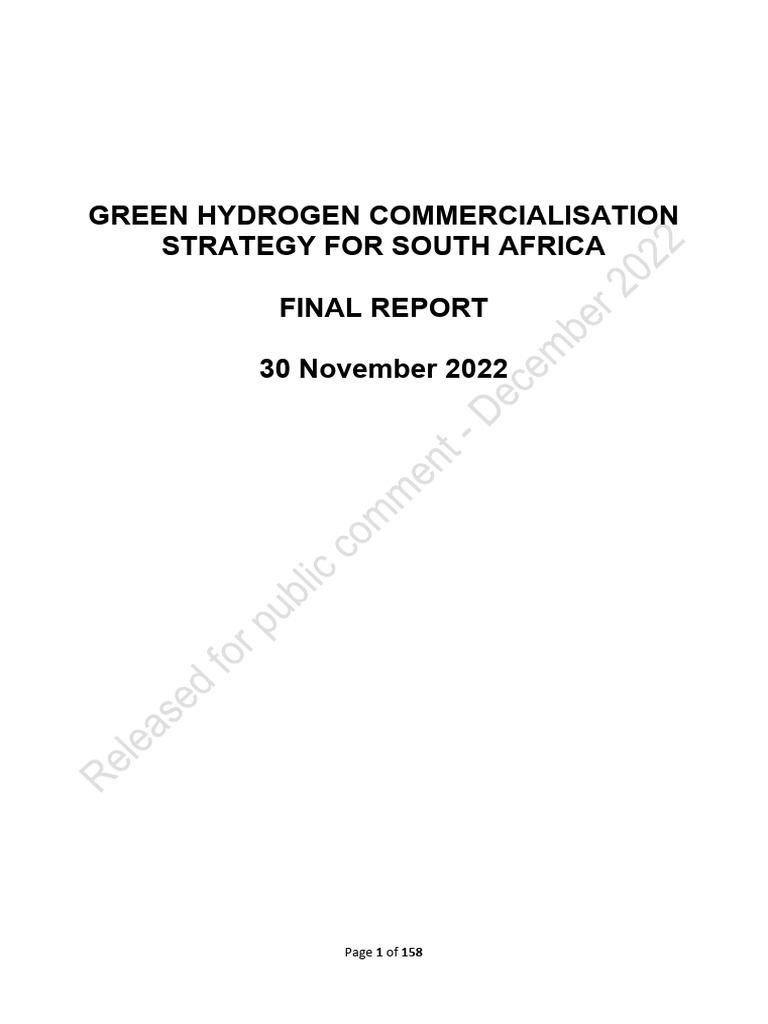 Full Report Green Hydrogen Commercialisation Strategy | PDF | Climate ...