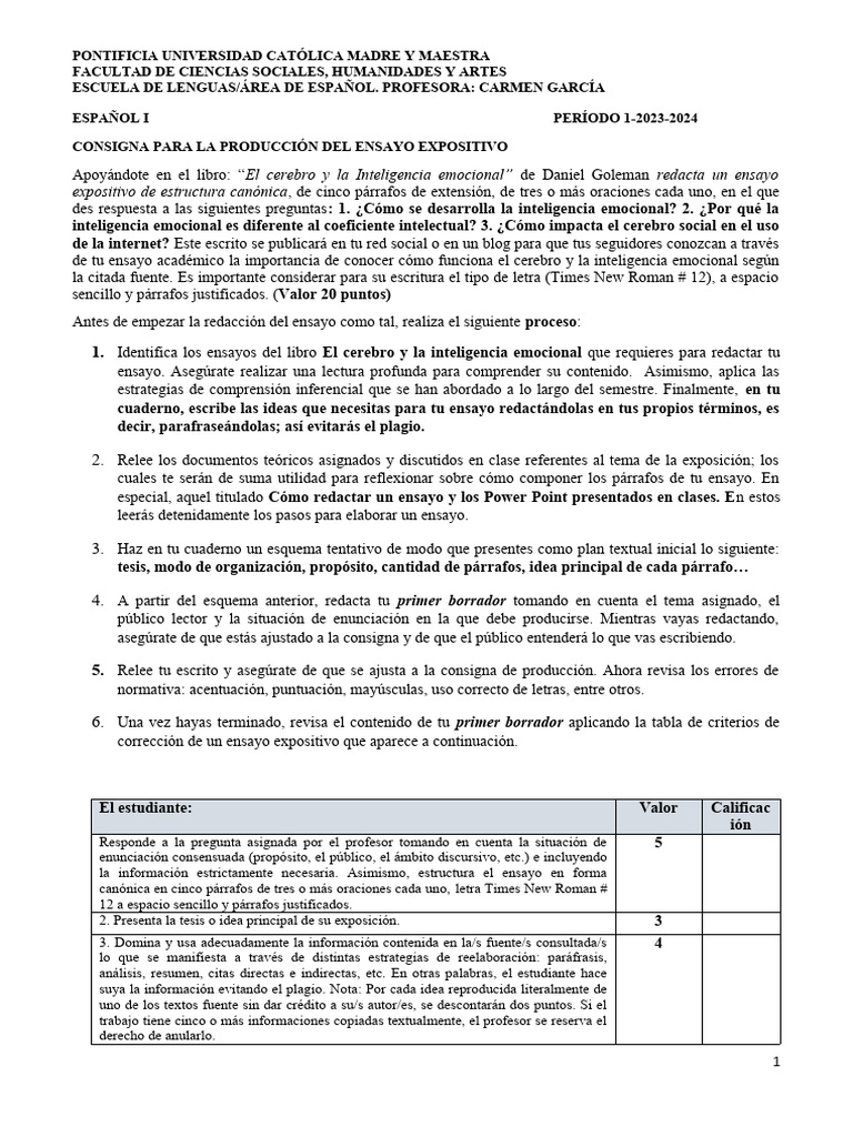 Consigna Ensayo Expositivo 2C | PDF | Crecimiento personal y profesional