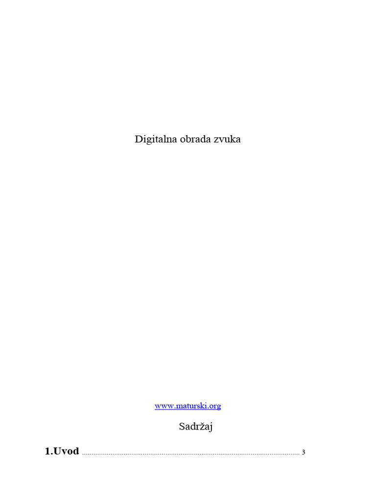 Digitalna Obrada Zvuka | PDF