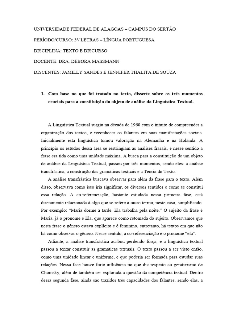 Texto e Discurso | Download grátis PDF | Conhecimento | Discurso