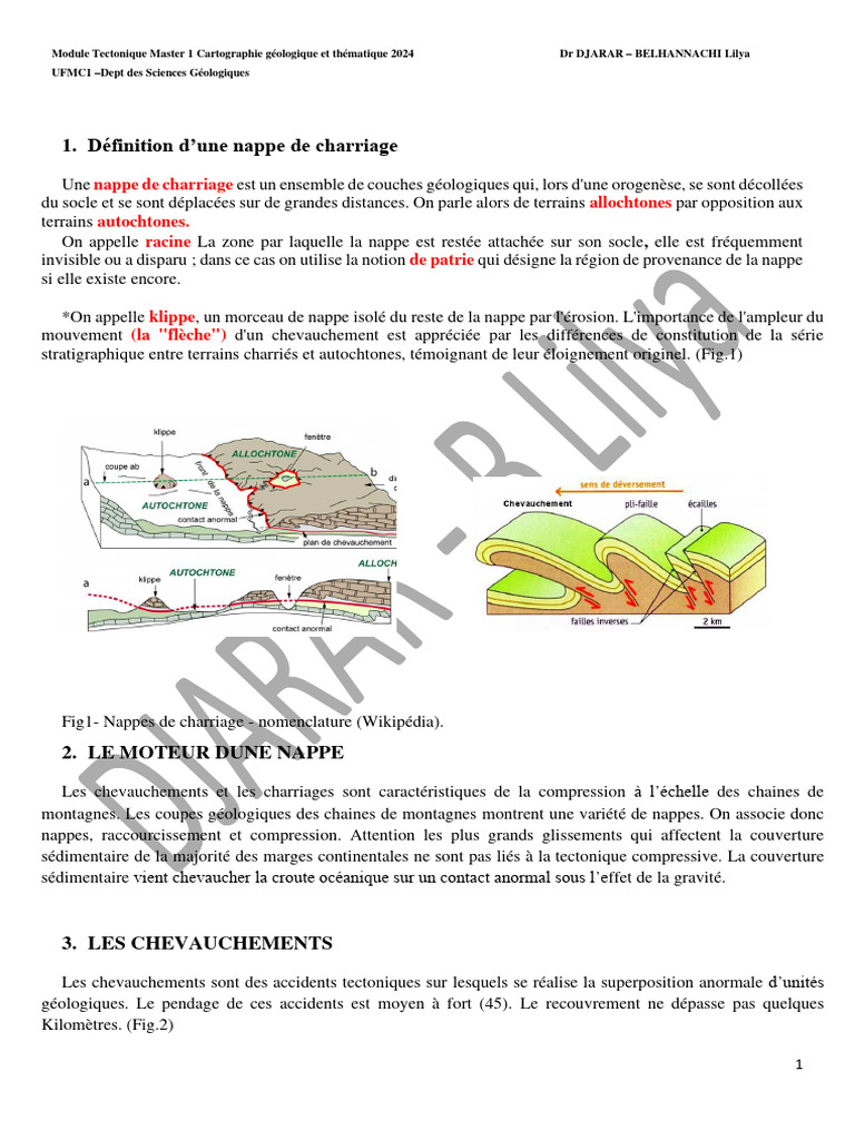 Nappes de Charriage en Géologie | PDF | Géologie | Tectonique des plaques