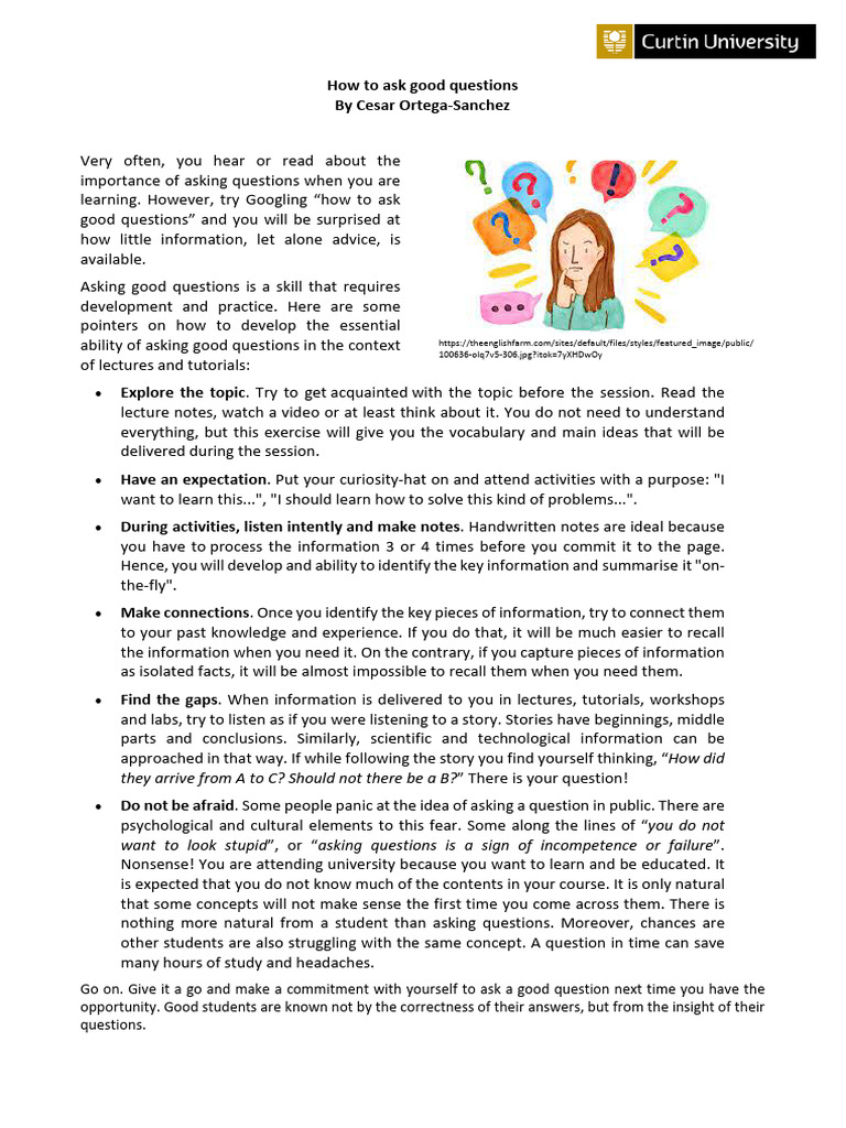 How To Ask Good Questions | PDF