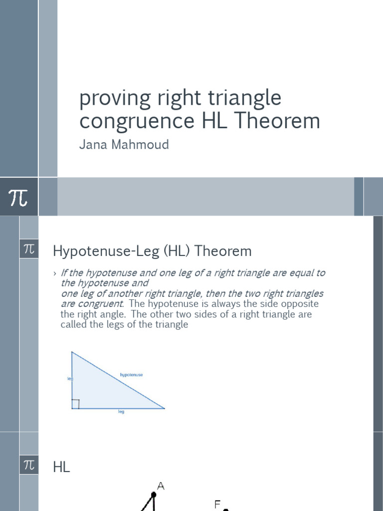 Proving Right Triangle Congruence HL Theorem | PDF | Triangle | Euclid