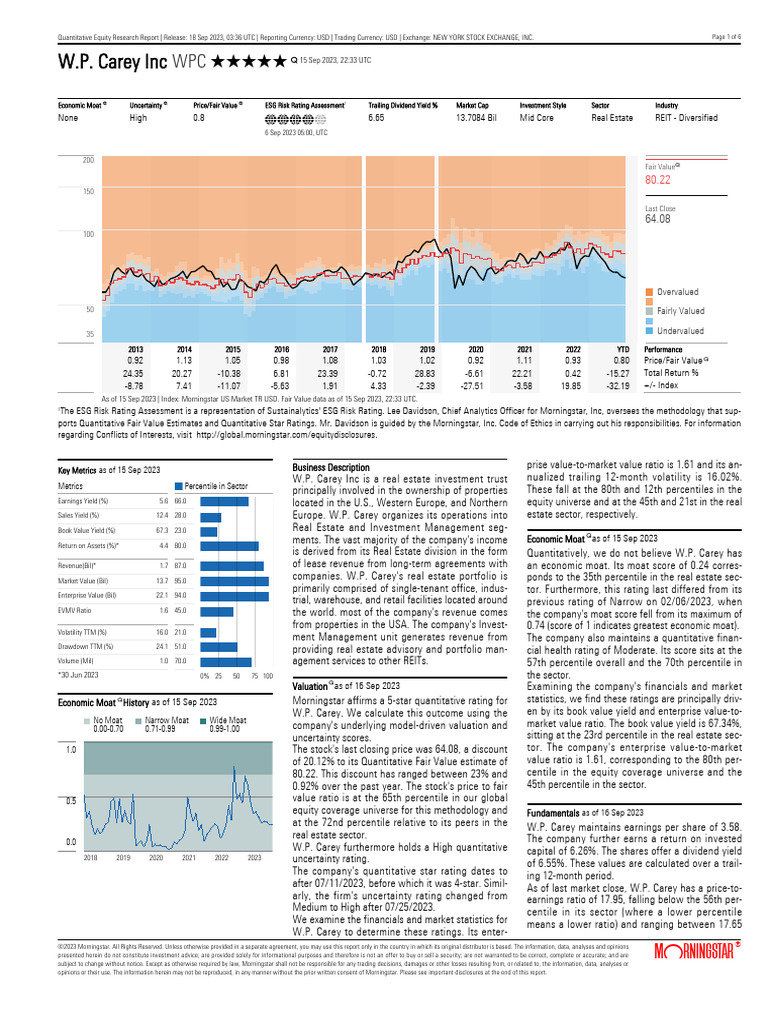 Morningstar Report2 | PDF | Valuation (Finance) | Stocks