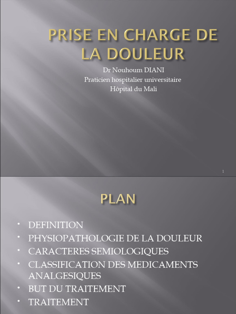 Prise en Charge de La Douleur | PDF