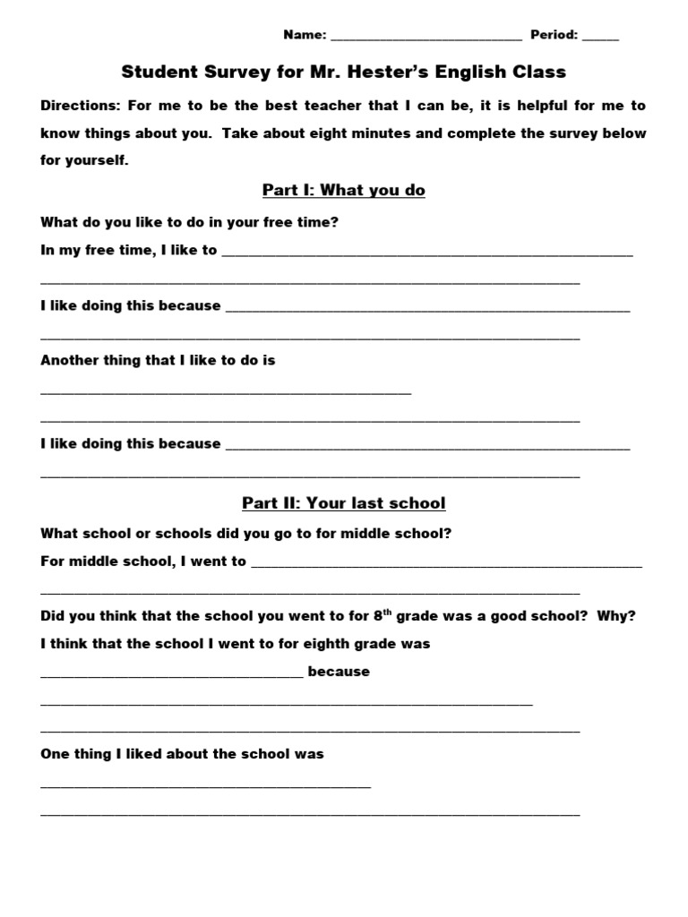 Student Survey | PDF