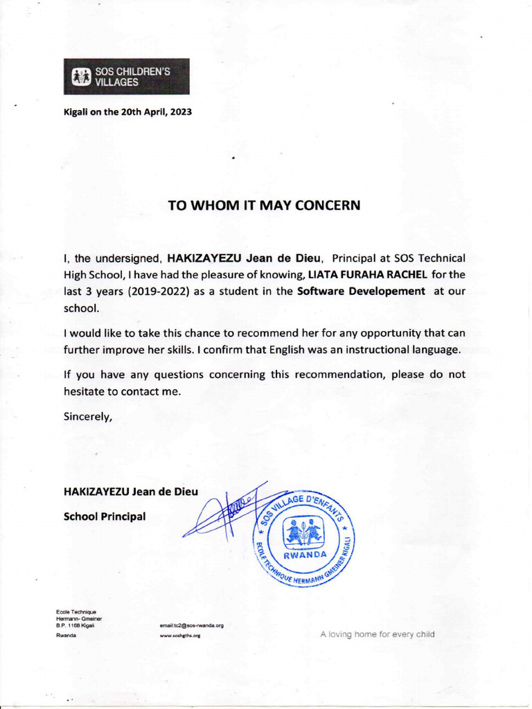 Recomendation Letter | PDF